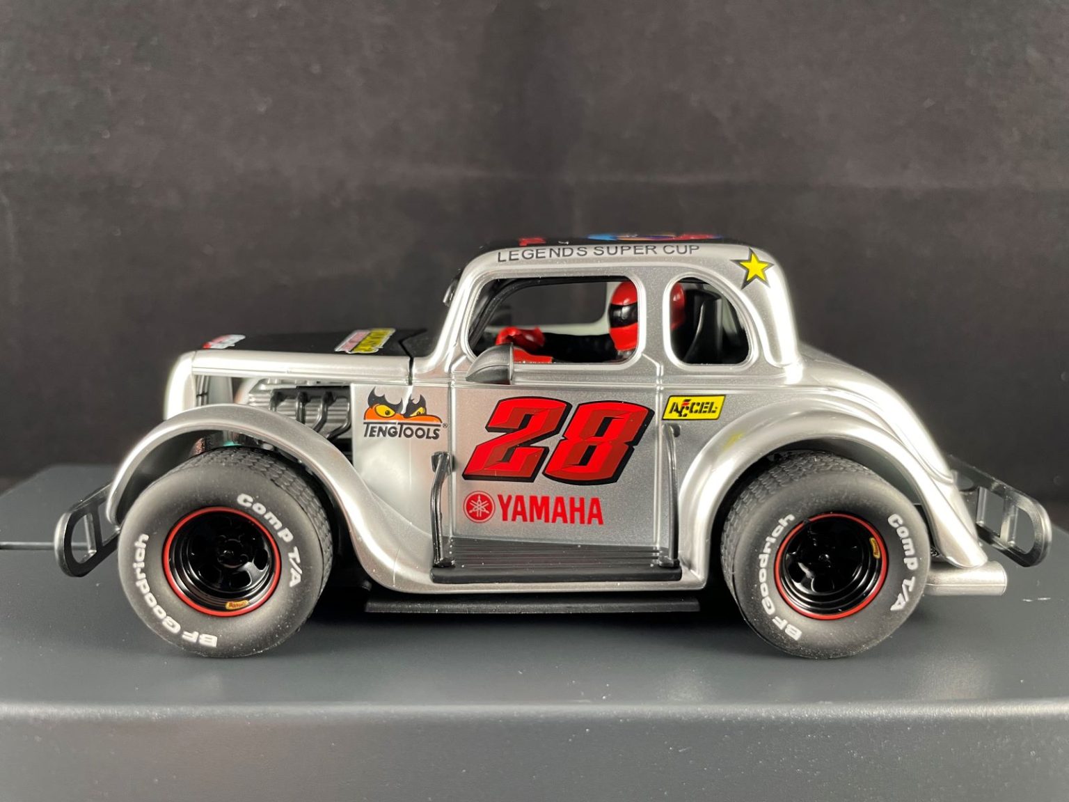 P127 PIONEER 1934 FORD COUPE LEGENDS RACER ALUMINIUM SILVER #28 1:30 ...