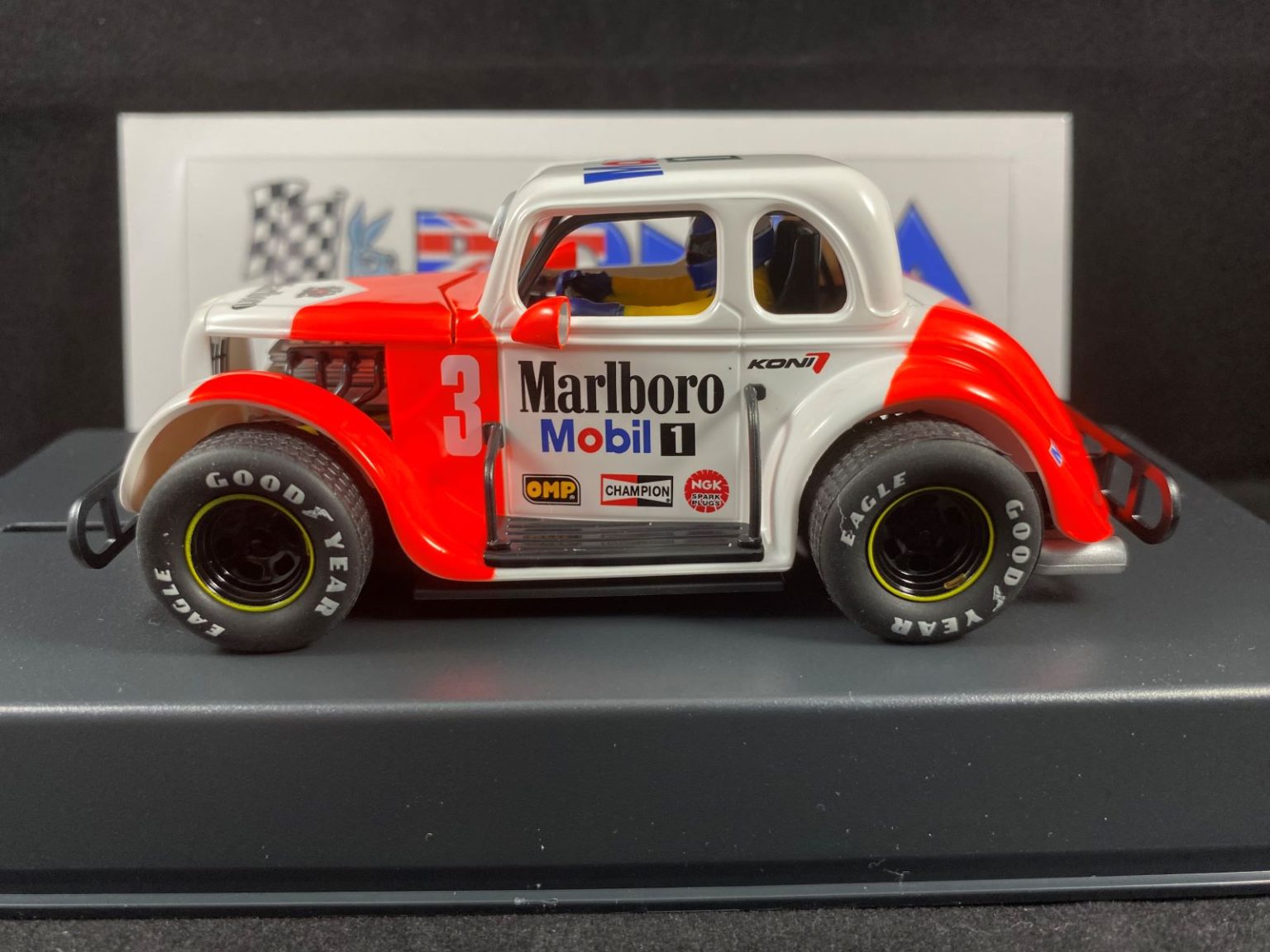 P181 PIONEER ’34 FORD COUPE MARLBORO LIVERY #3 1:30 SCALE SLOT CAR ...