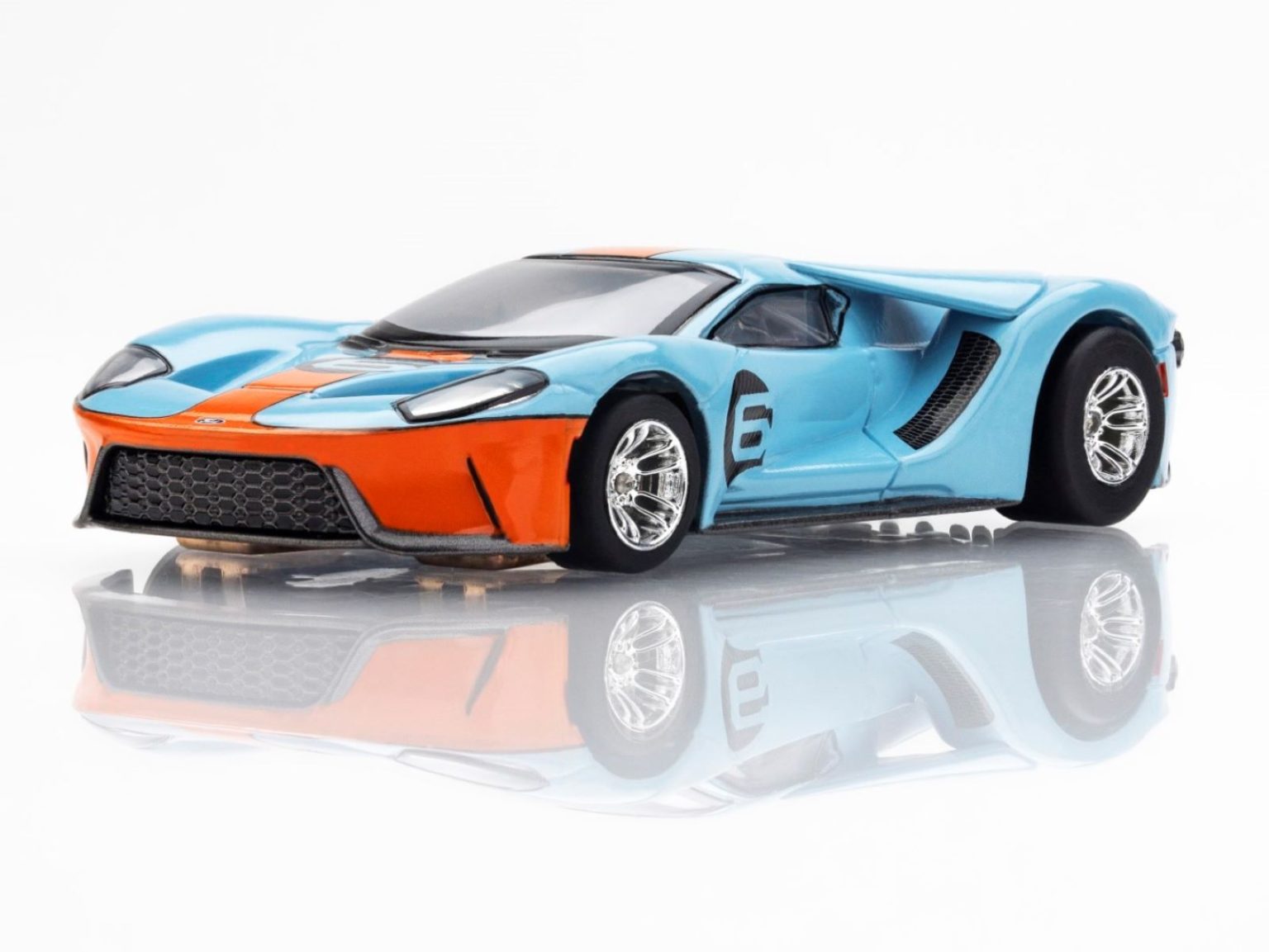 22052 AFX MEGA G PLUS FORD GT HERITAGE GULF #6 HO SCALE SLOT CAR ...